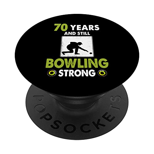 Lawn Bowls 70th Birthday Idea For Men & Funny Lawn Bowling PopSockets Swappable PopGrip