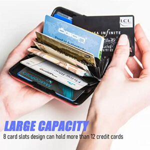 Maicican Credit Card Holder, Mini RFID Blocking Aluminum Wallet Slim Metal Hard Case Travel Wallet ID Case for Women and Men, 4.3 x 2.9 Inches, Blue sea