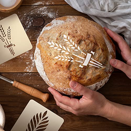 Sourdough Bread Baking Supplies CODOGOY 10 inch Oval & 9 inch Round Banneton Bread Proofing Basket Set Include Food Thermometer