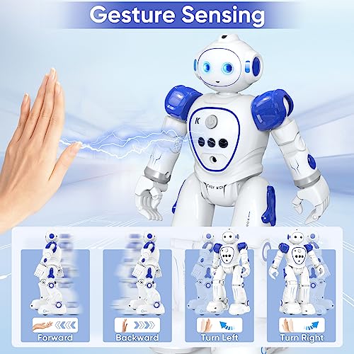 TSJLIKI Robot Toys: RC Robot for Kids Gesture Sensing Programmable Robot, USB Charging, Remote Control Toys for 5-15 Year Old Boys Girls Birthday