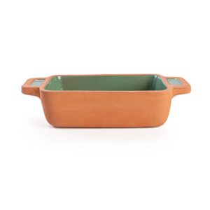 LUKSYOL Handmade Terracotta Rectangular Oven Tray - Authentic Mexican Pottery for Tajine, Moroccan, Indian Cooking | Oven-Safe Clay Pan for Baking and Slow-Cooking | Lead-Free and Versatile Clay Cookware