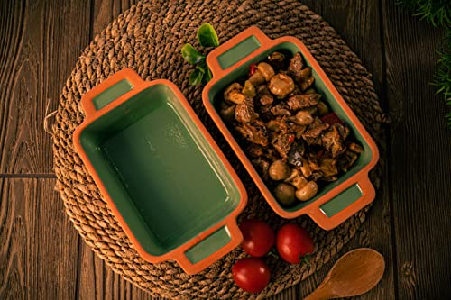 LUKSYOL Handmade Terracotta Rectangular Oven Tray - Authentic Mexican Pottery for Tajine, Moroccan, Indian Cooking | Oven-Safe Clay Pan for Baking and Slow-Cooking | Lead-Free and Versatile Clay Cookware