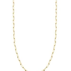 Miabella Solid 18K Gold Over Sterling Silver Italian 2mm Paperclip Link Chain Necklace for Women Men, 925 Made in Italy (Length 18 Inches (women's average length))