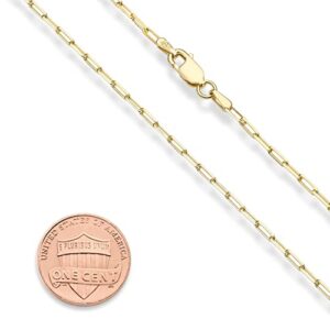 Miabella Solid 18K Gold Over Sterling Silver Italian 2mm Paperclip Link Chain Necklace for Women Men, 925 Made in Italy (Length 18 Inches (women's average length))