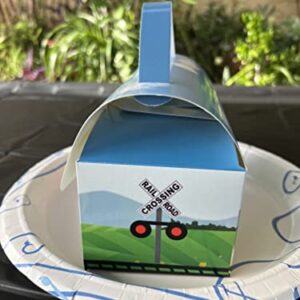 Jayd Products, Train Party Favor Box, (12 Pack) Kid’s Train Theme Party Favor Boxes, Railroad Train Favors, Train Birthday Party Supplies