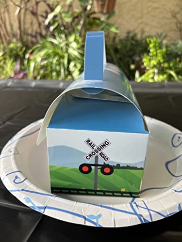 Jayd Products, Train Party Favor Box, (12 Pack) Kid’s Train Theme Party Favor Boxes, Railroad Train Favors, Train Birthday Party Supplies