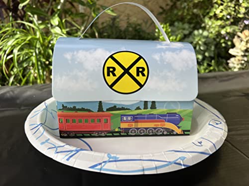 Jayd Products, Train Party Favor Box, (12 Pack) Kid’s Train Theme Party Favor Boxes, Railroad Train Favors, Train Birthday Party Supplies