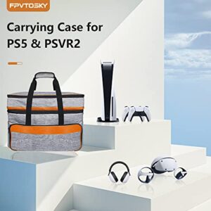 FPVtosky Carrying Case for PS5 & PSVR2, Large Travel Bag for Playstation VR2 & PS 5, Protective Storage Carrying Case Compatible with Playstation 5 & PS VR2 Gaming Accessories