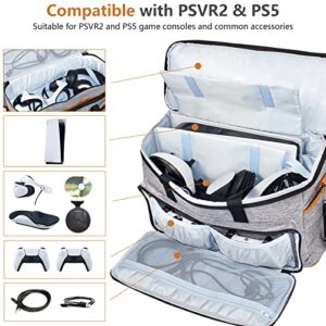 FPVtosky Carrying Case for PS5 & PSVR2, Large Travel Bag for Playstation VR2 & PS 5, Protective Storage Carrying Case Compatible with Playstation 5 & PS VR2 Gaming Accessories