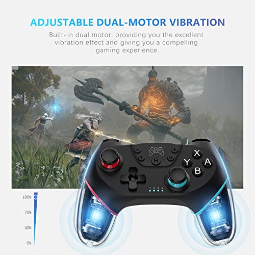 Deepdawn Switch Controller, Wireless Pro Controller Compatible with Nintendo Switch, Wireless Gamepad Joystick with Programmable Function【2023 Upgraded Version】