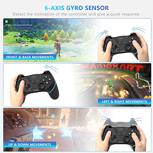 Deepdawn Switch Controller, Wireless Pro Controller Compatible with Nintendo Switch, Wireless Gamepad Joystick with Programmable Function【2023 Upgraded Version】