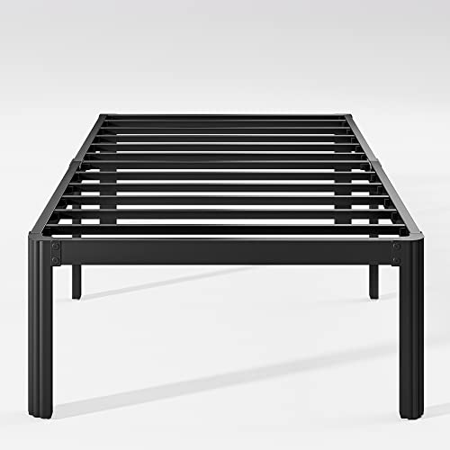 Hunlostten 18in Twin XL Heavy Duty Bed Frame No Box Spring Needed, Tall Metal Twin XL Platform Bed Frame with Round Corners, Easy Assembly, Noise Free, Black