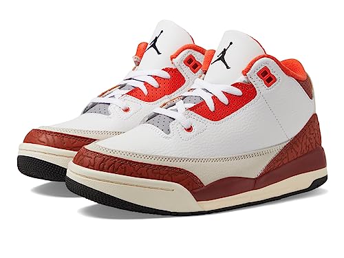 Jordan Boy's 3 Retro SE (Little Kid) White/Black/Mars Stone/Team Orange 1 Little Kid M