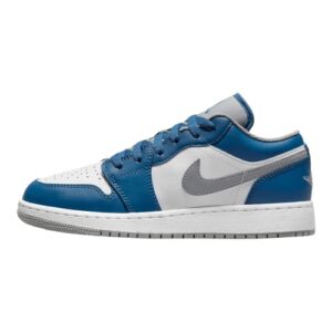 jordan nike 1 low grade school true blue/cement grey-white 553560-412 7y