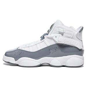 jordan boy's 6 rings (big kid) white/cool grey/white 4 big kid m