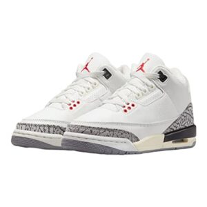 Nike Air Jordan 3 Retro White Cement Reimaged Grade School Summit White/Fire Red-Black DM0967-100 4Y, 4 Big Kid