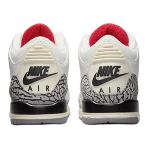 Nike Air Jordan 3 Retro White Cement Reimaged Grade School Summit White/Fire Red-Black DM0967-100 4Y, 4 Big Kid