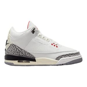 Nike Air Jordan 3 Retro White Cement Reimaged Grade School Summit White/Fire Red-Black DM0967-100 4Y, 4 Big Kid