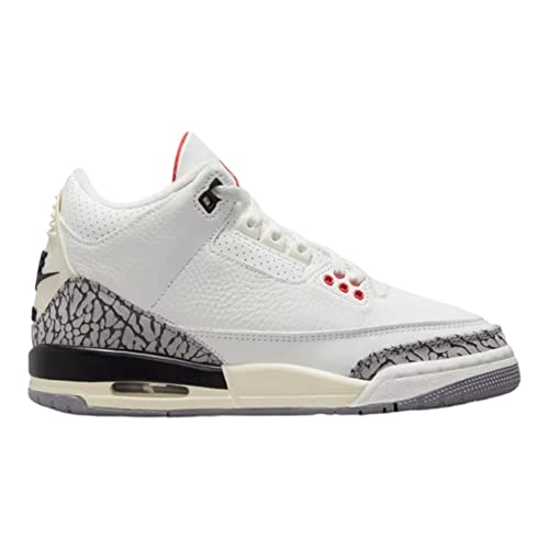 Nike Air Jordan 3 Retro White Cement Reimaged Grade School Summit White/Fire Red-Black DM0967-100 4Y, 4 Big Kid