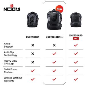 NoCry Professional Construction Knee Pads for Men and Women — Heavy Duty Anti-Slip Cap, Extra Thick Gel & Foam Cushion, Reinforced Adjustable and Elastic Straps, Military Grade Rivets