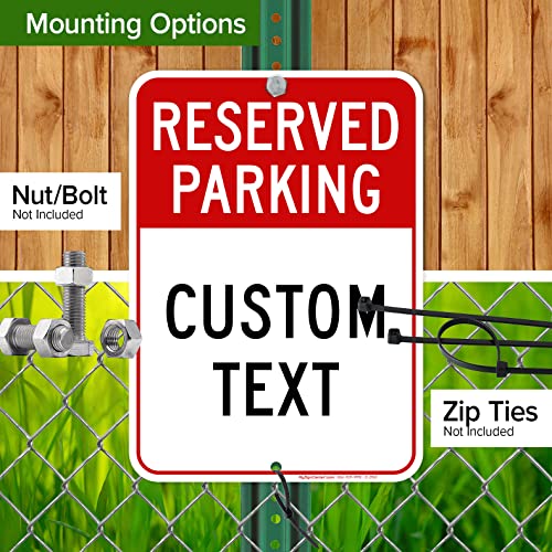 Reserved Parking Sign, Custom Parking Signs for Business, 10x14 Inches, Rust Free .040 Aluminum, Fade Resistant, Made in USA by My Sign Center (Post Holes)