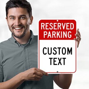 Reserved Parking Sign, Custom Parking Signs for Business, 10x14 Inches, Rust Free .040 Aluminum, Fade Resistant, Made in USA by My Sign Center (Post Holes)