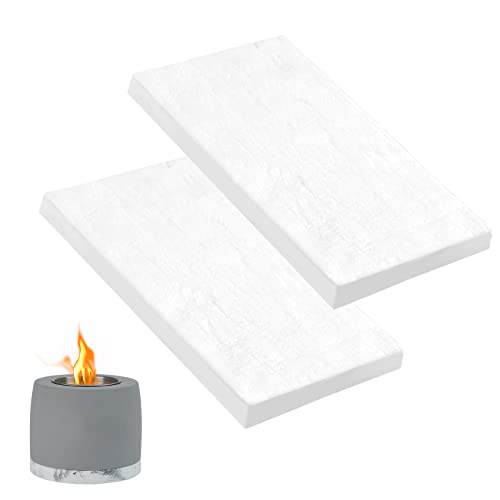 Ythogtha - 2PACK Ceramic Wool for Fire Pit & Fireplace Inserts - Extend Burn Time & Improve Insulation - Perfect for Small Fireplaces & Tabletop Fire Pit (12" D x 8" W x 1" H) - Fireproof Insulation