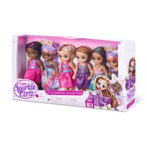 Sparkle Girlz 6 Pack of Princess Dolls by ZURU Fashion, Removable Dresses, Gifts for Girls 4-8, Poseable Fashion Doll, Pretend Play