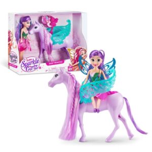 sparkle girlz fairy princess &unicorn by zuru, dolls, poseable fashion doll, hair styling for kids, gifts for girls 4-8, removable dress, pretend play