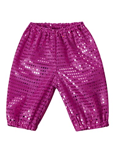 Loyan Girls Shiny Sequins Dance Short Athletic Cheer Tumbling Bottoms Gymnastics Sports Short Sparkle Glitter Hot Pants Hot Pink 2-3 Years