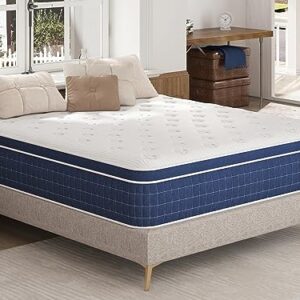 EEN EEN SLEEP Full Mattress, 12 Inch Hybrid Mattress in A Box, Full Size Mattresses Made of Foam and Individual Pocketed Springs, Strong Edge Support, Pressure Relief, Cool Breathable, Medium Firm