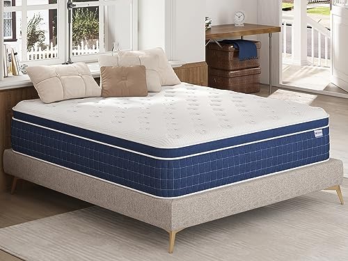 EEN EEN SLEEP Full Mattress, 12 Inch Hybrid Mattress in A Box, Full Size Mattresses Made of Foam and Individual Pocketed Springs, Strong Edge Support, Pressure Relief, Cool Breathable, Medium Firm