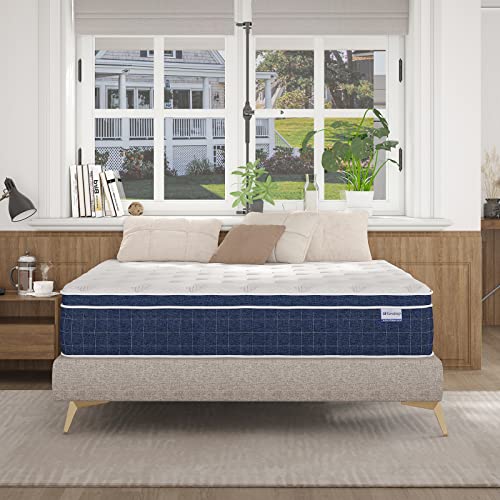 EEN EEN SLEEP Full Mattress, 12 Inch Hybrid Mattress in A Box, Full Size Mattresses Made of Foam and Individual Pocketed Springs, Strong Edge Support, Pressure Relief, Cool Breathable, Medium Firm