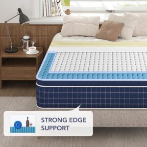 EEN EEN SLEEP Full Mattress, 12 Inch Hybrid Mattress in A Box, Full Size Mattresses Made of Foam and Individual Pocketed Springs, Strong Edge Support, Pressure Relief, Cool Breathable, Medium Firm