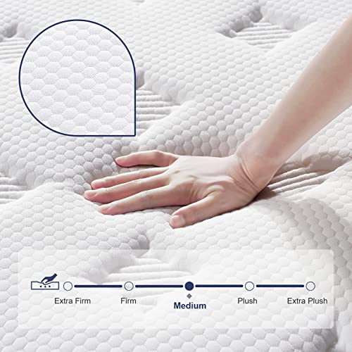 EEN EEN SLEEP Full Mattress, 12 Inch Hybrid Mattress in A Box, Full Size Mattresses Made of Foam and Individual Pocketed Springs, Strong Edge Support, Pressure Relief, Cool Breathable, Medium Firm