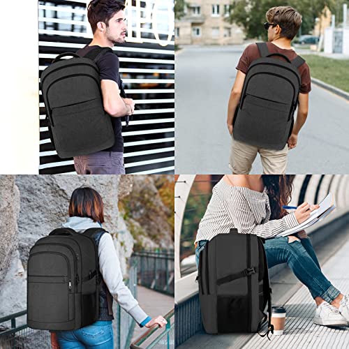 Yamdeg Extra Large Travel Backpack, Large Carry On Backpack, 17.3 Inch Laptop Backpack For Computer Business Travel With USB Port, TSA Airline Approved Waterproof Travel Daypack For Men, Black