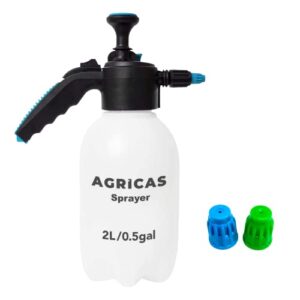 agricas 0.5 gallon hand pump sprayer, 2l garden sprayer, pressure weed sprayer, handheld pump mister, adjustable nozzle, lawn and garden care, watering, outdoor and auto - multi-purpose