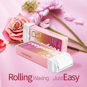 Waxfans Roll On Wax,Rose Wax Roller Refill for Body Area Waxing,Natural Roses Keep Skin Hydrated and Shiny, Long-Lasting Hair Removal Effect and durable (4 Pack) Not included :roll on wax warmer