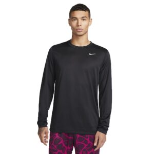 nike men's drifit reset legend long sleeve tee black | gray md