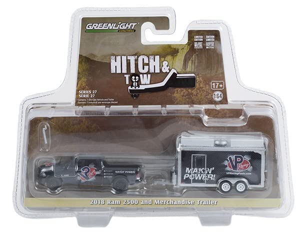 Greenlight 32270-C Hitch & Tow Series 27-2018 Ram 2500 with Trailer 1/64 Scale