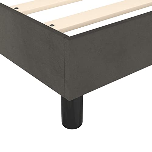 Kagoono Velvet Box Spring Bed Frame with Plywood Slats Support, 9.8-Inch Mattress Foundation, Easy Assembly, Mattress not Included, Dark Gray, California King