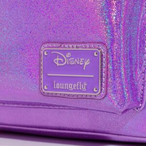 Loungefly Disney Minnie Mouse Glitter Sparkle Womens Double Strap Shoulder Bag Purse (Purple)