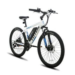 VELOFORT Victor Electric Bike for Adults 26”, Ebike with 350W Motor Up to 20MPH, 3A Fast Charge 36V 10.4Ah Removable Battery, Electric Mountain Bike with Shimano 21 Speed Gears White