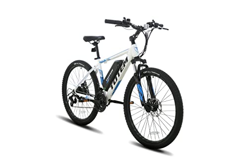 VELOFORT Victor Electric Bike for Adults 26”, Ebike with 350W Motor Up to 20MPH, 3A Fast Charge 36V 10.4Ah Removable Battery, Electric Mountain Bike with Shimano 21 Speed Gears White