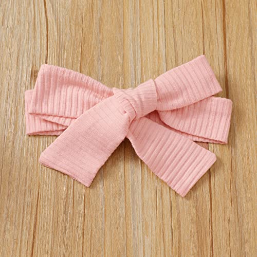 PATPAT 2pcs Baby Girl Ribbed Knit Flutter-Sleeve Splicing 3D Butterfly Applique Tulle Dress with Headband Set Pink 6-9 Months