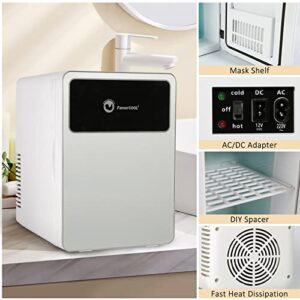 FavorCOOL Mini Fridge 8L, Makeup Skincare Fridge 110V AC/ 12V DC Portable Small Refrigerator Cooler Warmer for Skin Care, Cosmetics, Beverage, Desktop Accessory for Home Office Dorm Travel