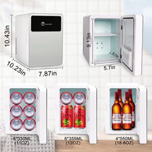 FavorCOOL Mini Fridge 8L, Makeup Skincare Fridge 110V AC/ 12V DC Portable Small Refrigerator Cooler Warmer for Skin Care, Cosmetics, Beverage, Desktop Accessory for Home Office Dorm Travel