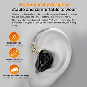 KZ ZAR 1DD+7BA Hybrid Technology Driver Wired Earbuds in Ear Earphones with Silver-Plated Cable in-Ear Monitor Headphones for Audiophile Musician 2 Pin Detachable (No Mic)