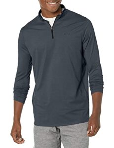 oakley mens gravity range quarter-zip sweatshirt pullover sweater, dark slate hthr, large us