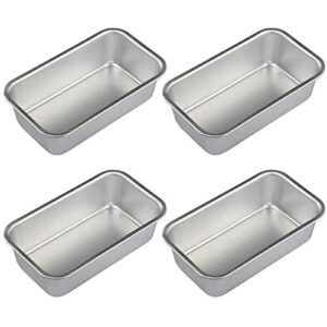 prizom 4pcs aluminum loaf tin rectangular non-stick bread mould bread loaf pans kitchen dining bar supplies